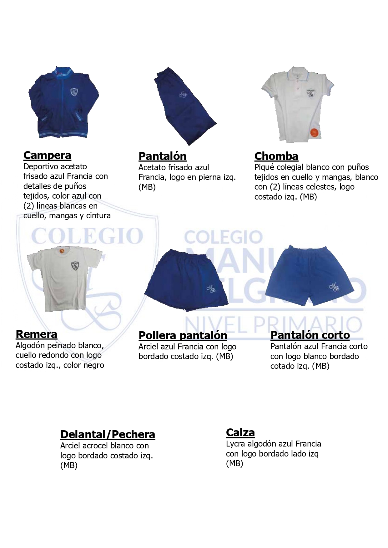 Uniformes – Colegio Manuel Belgrano Neuquén